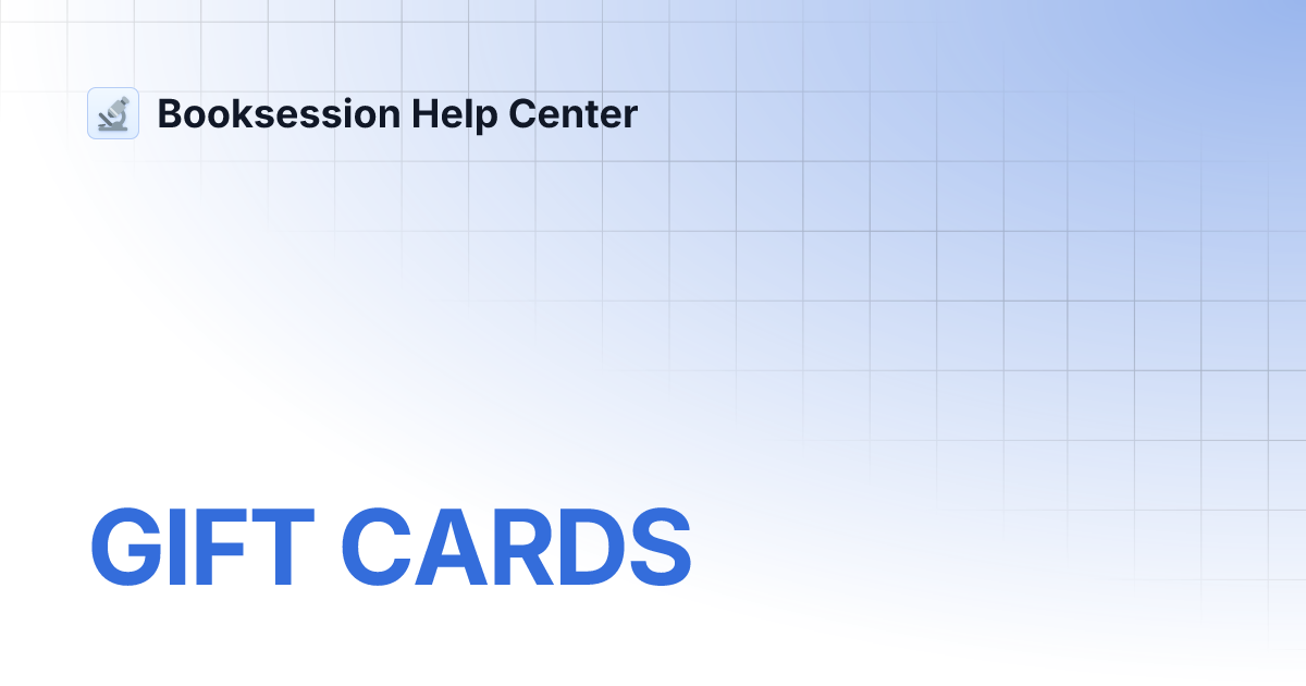 GIFT CARDS | Booksession Help Center